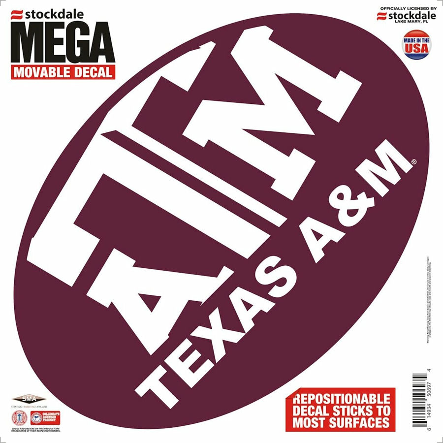 Texas A&M University Aggies - 9x12 Inch Oval Sticker at Sticker Shoppe