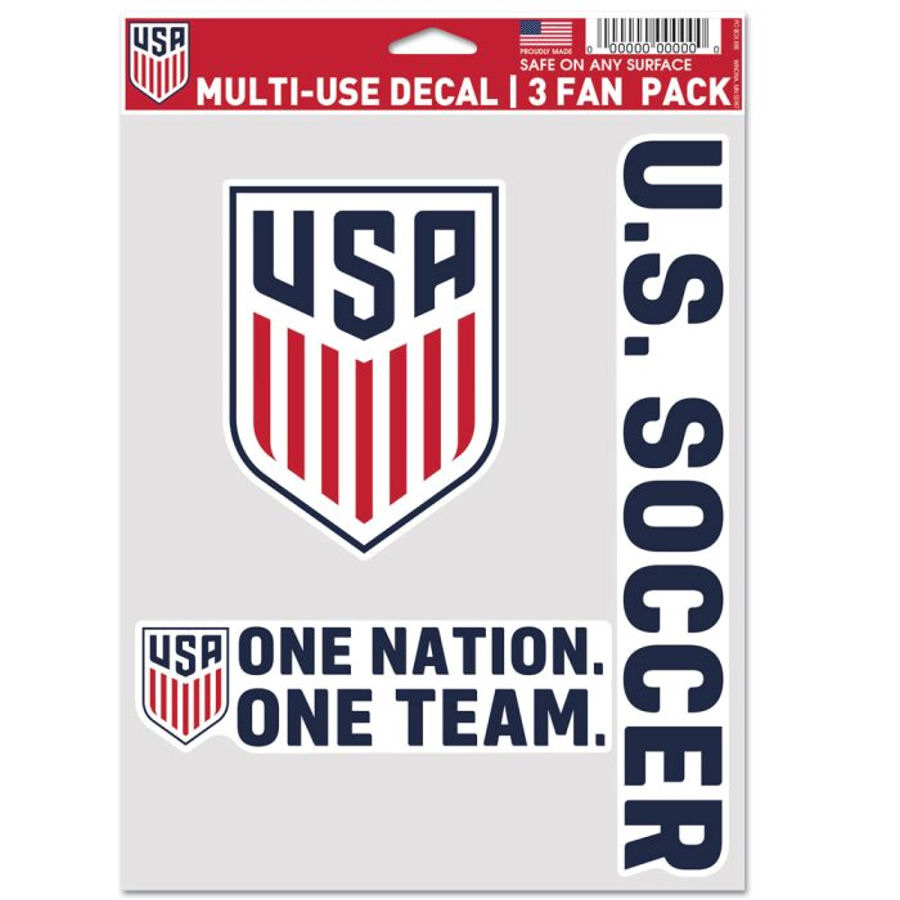 United States Soccer One Nation One Team - Sheet Of 3 Fan Pack Stickers ...