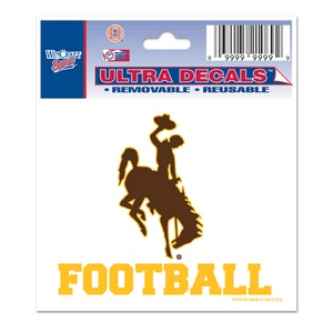 University Of Wyoming Cowboys Football - 3x4 Ultra Decal at Sticker Shoppe