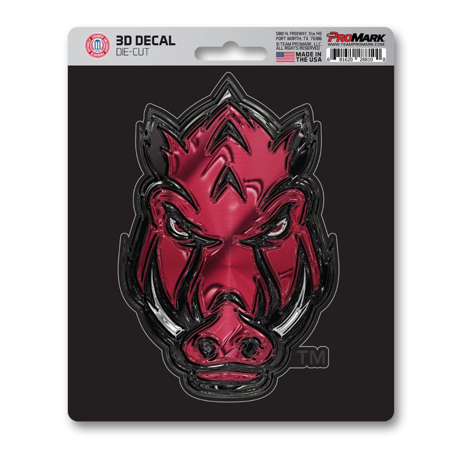 University of Arkansas Razorbacks - Vinyl 3D Sticker at Sticker Shoppe