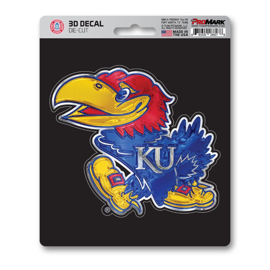 University of Kansas Jayhawks - Vinyl 3D Sticker at Sticker Shoppe