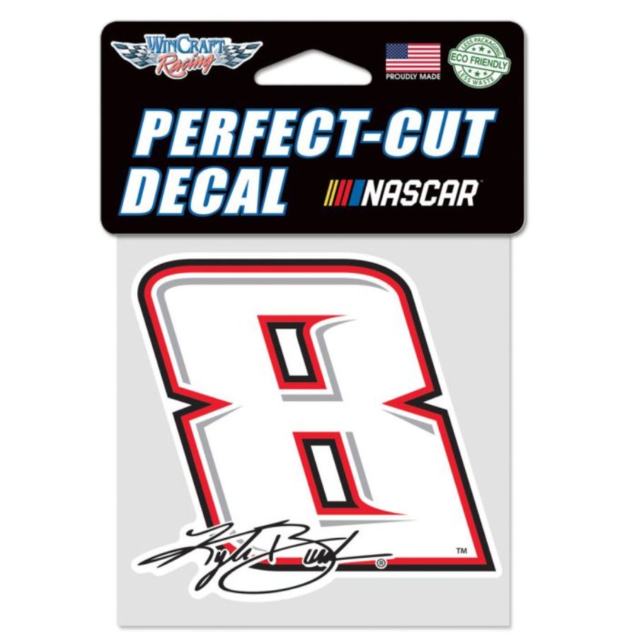 Kyle Busch #8 White - 4x4 Die Cut Decal at Sticker Shoppe