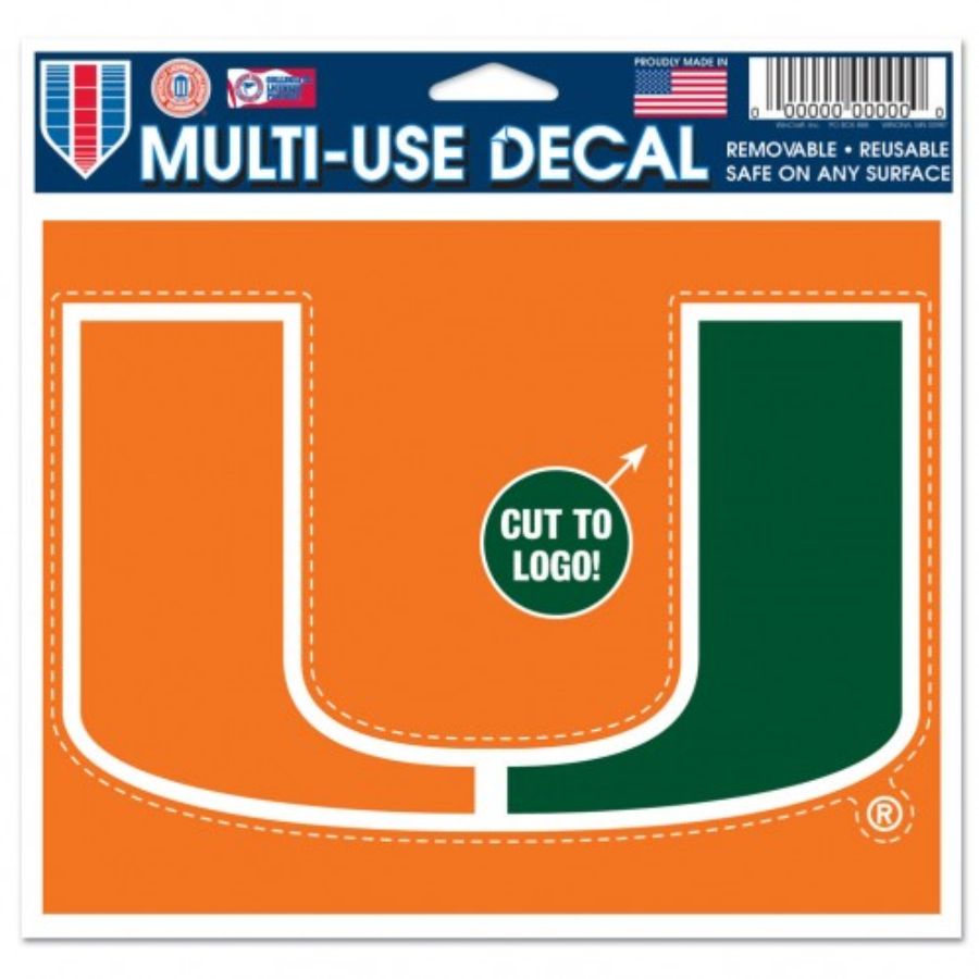 University Of Miami Hurricanes - 4.5x5.75 Die Cut Multi Use Ultra Decal ...