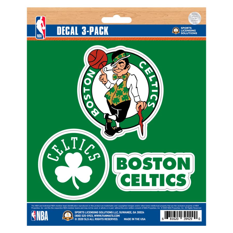 Boston Celtics - Set Of 3 Sticker Sheet at Sticker Shoppe