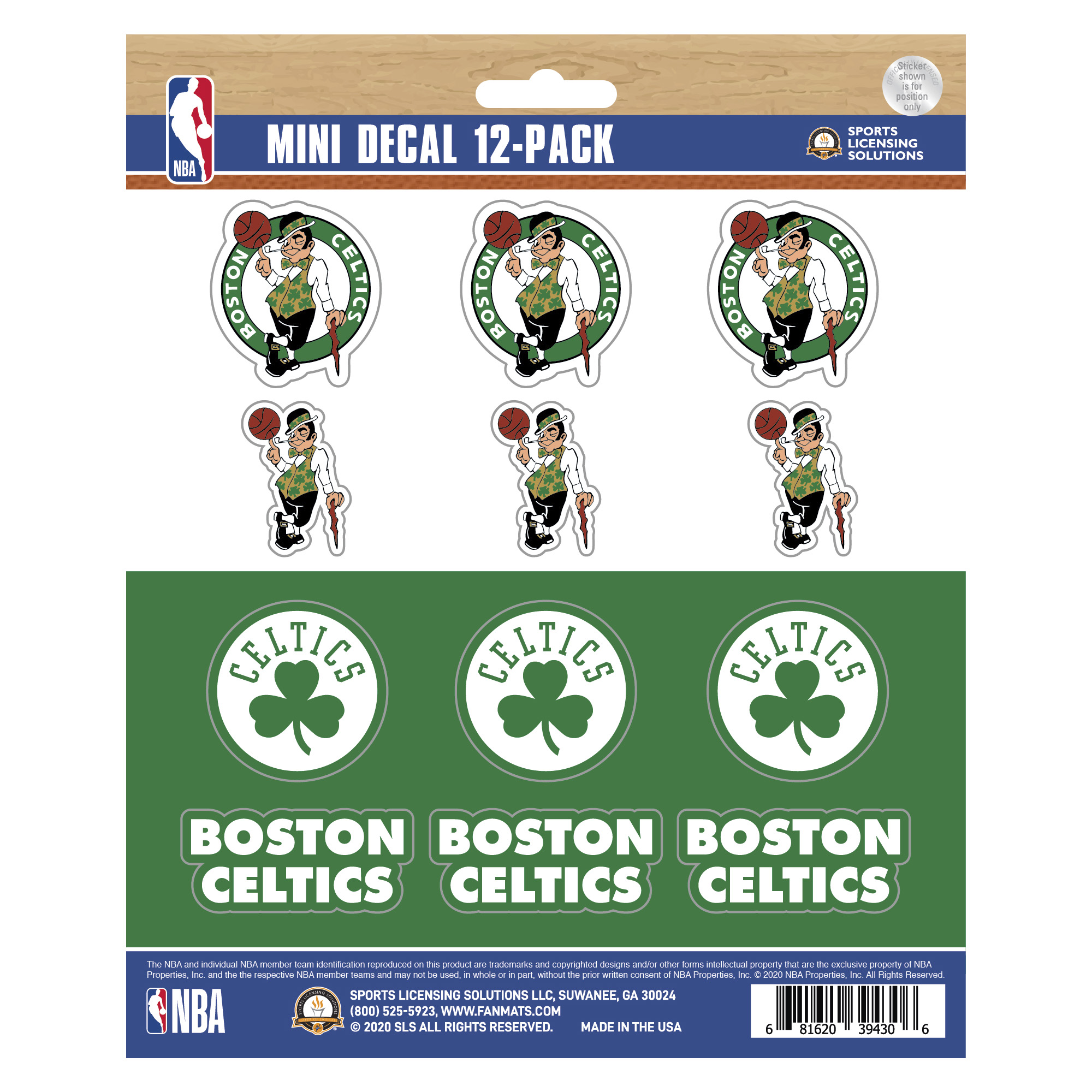 Boston Celtics - Set Of 12 Sticker Sheet at Sticker Shoppe