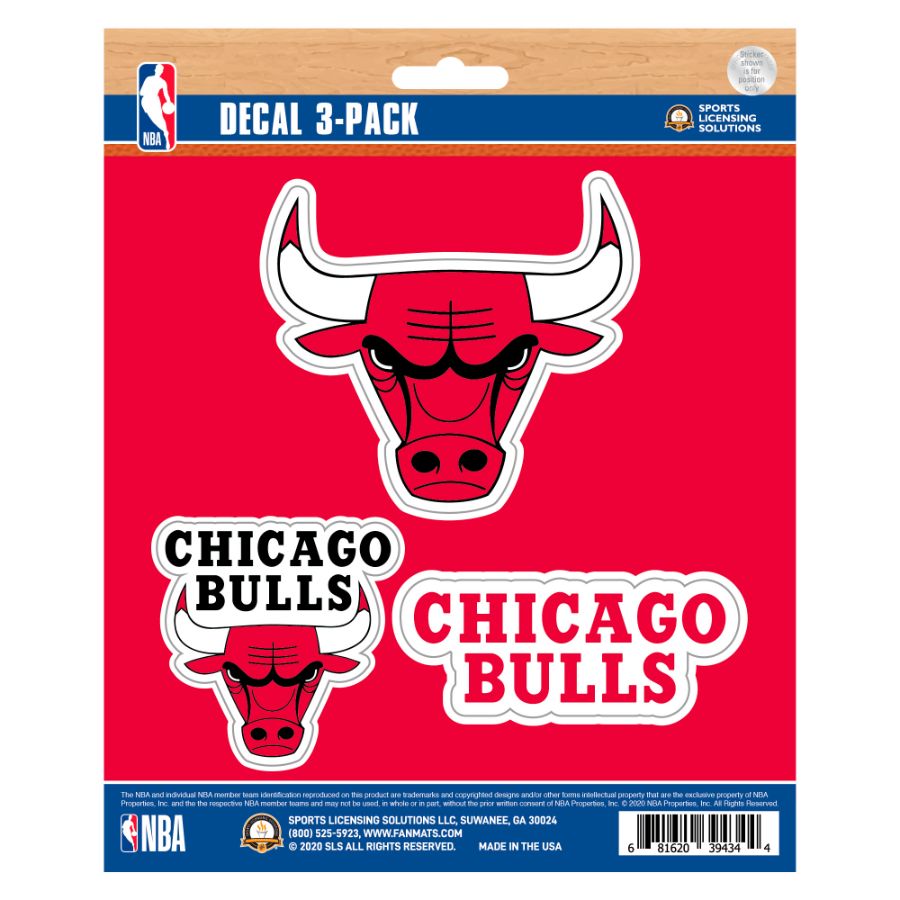 Chicago Bulls - Set Of 3 Sticker Sheet at Sticker Shoppe
