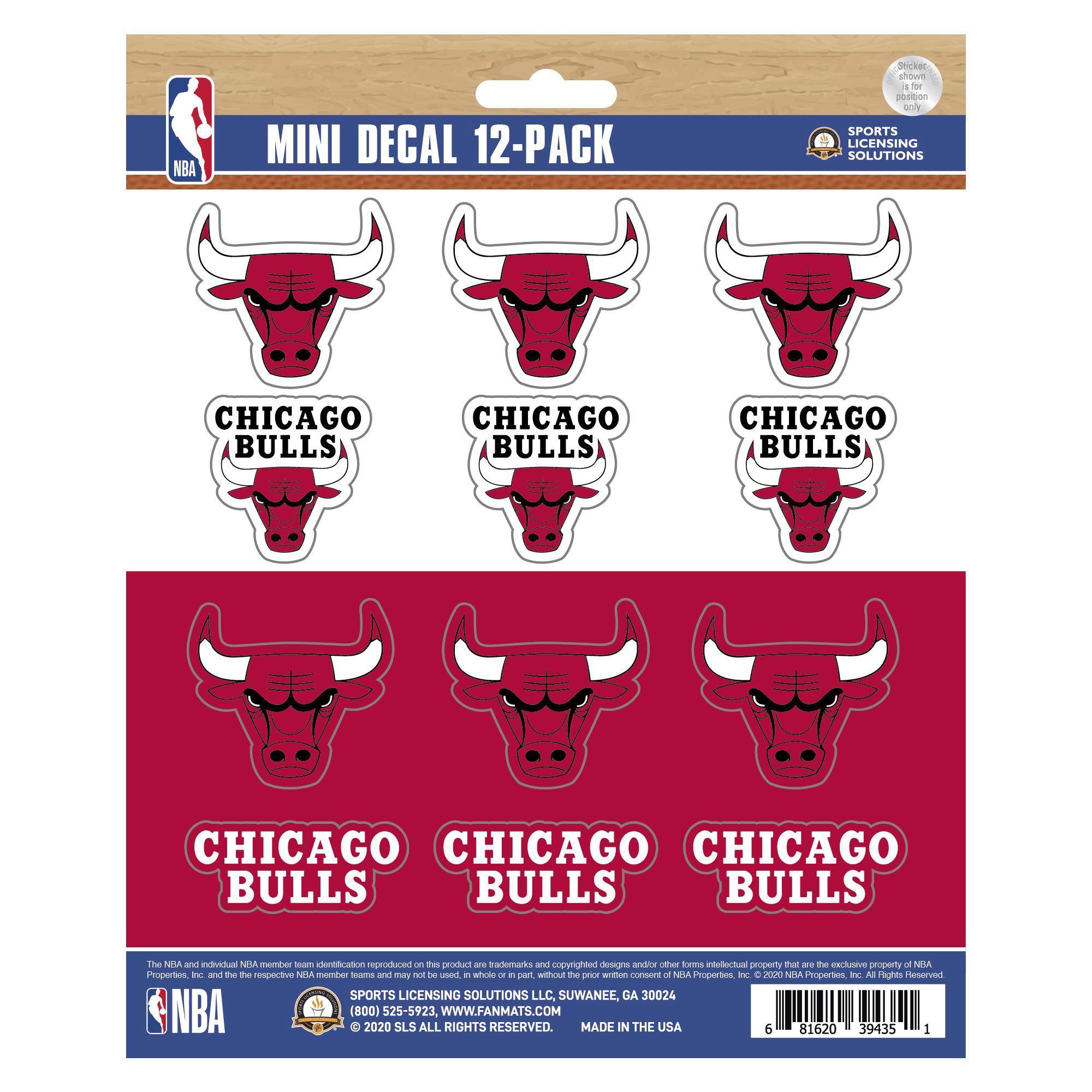 Chicago Bulls - Set Of 12 Sticker Sheet at Sticker Shoppe