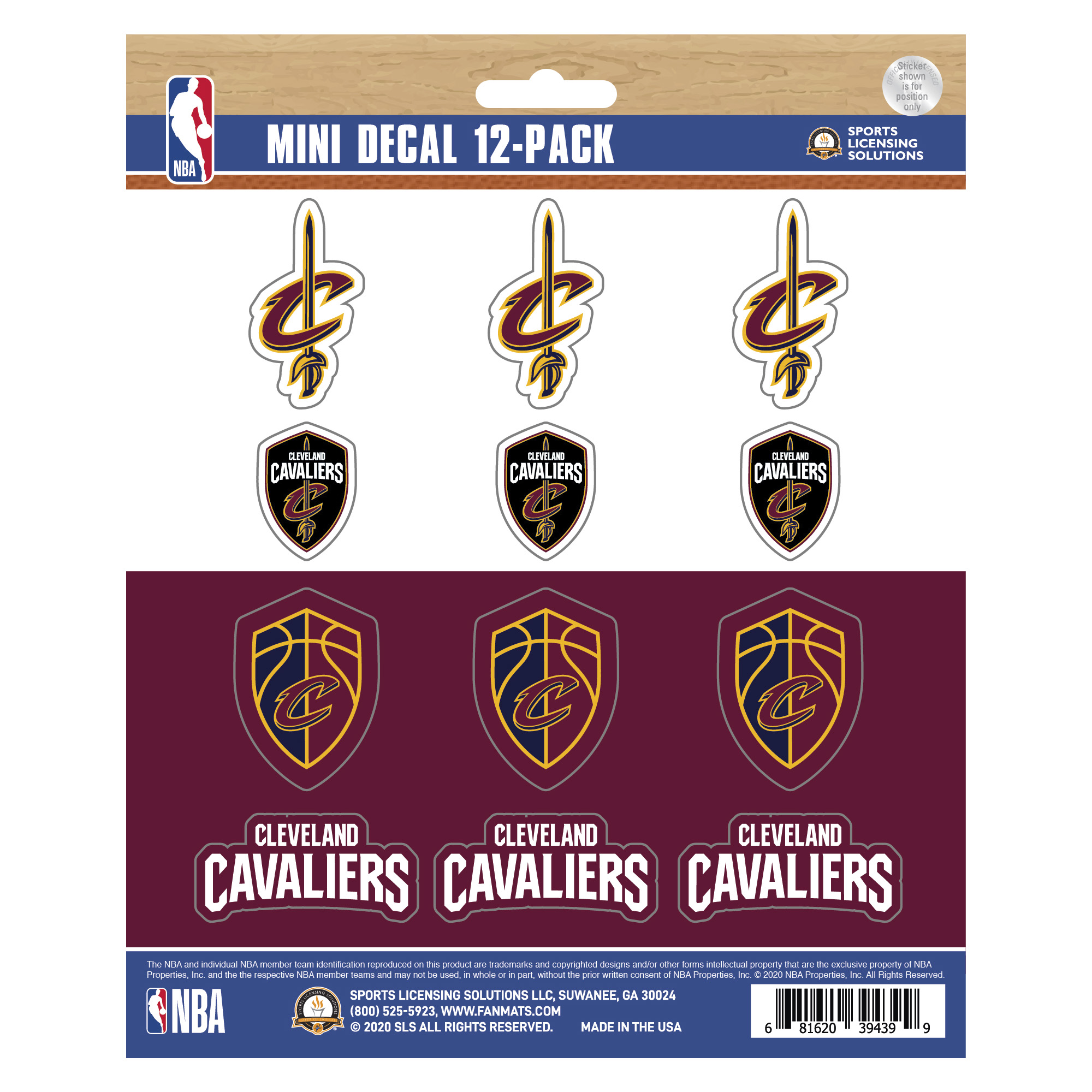Cleveland Cavaliers - Set Of 12 Sticker Sheet at Sticker Shoppe