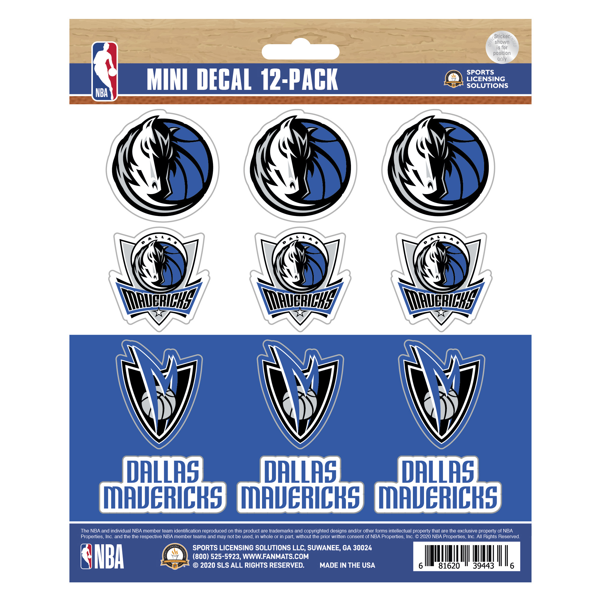 Dallas Mavericks - Set Of 12 Sticker Sheet at Sticker Shoppe