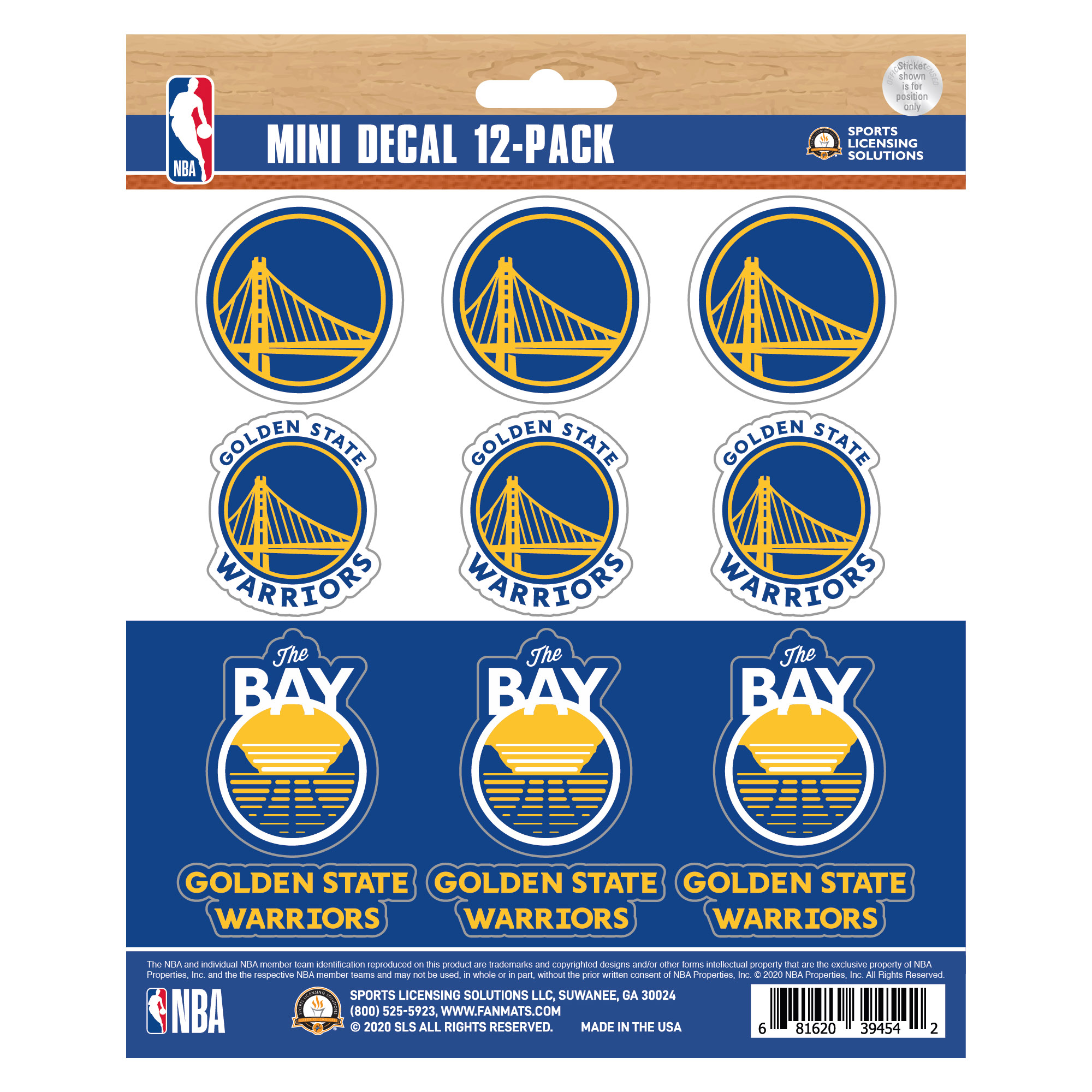 Golden State Warriors - Set Of 12 Sticker Sheet at Sticker Shoppe