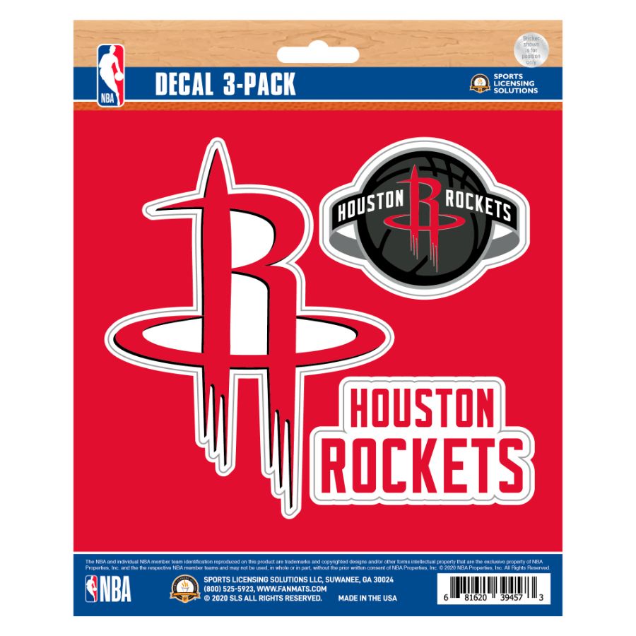 Houston Rockets - Set Of 3 Sticker Sheet at Sticker Shoppe