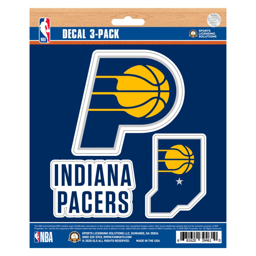 Indiana Pacers - Set Of 3 Sticker Sheet at Sticker Shoppe