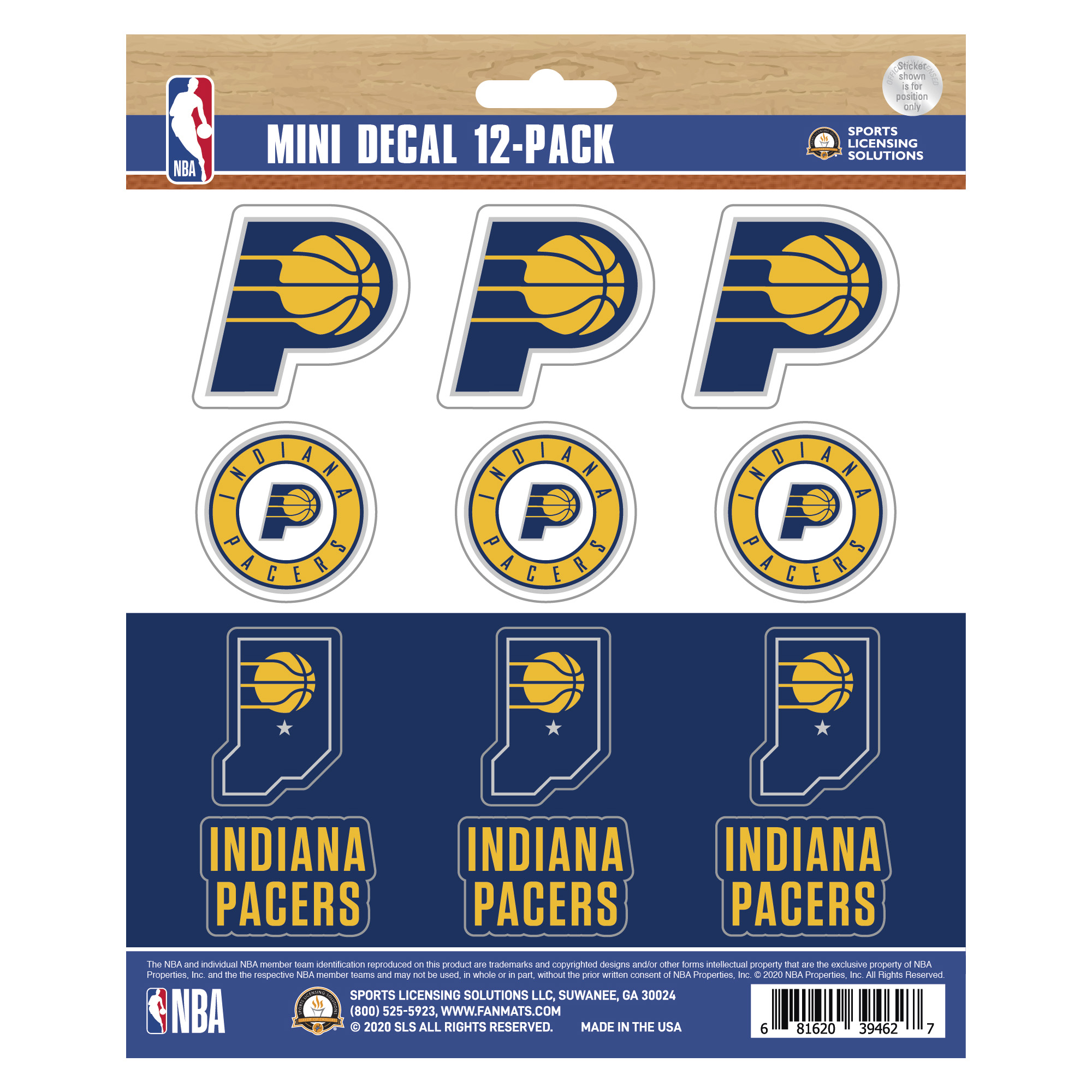 Indiana Pacers - Set Of 12 Sticker Sheet at Sticker Shoppe