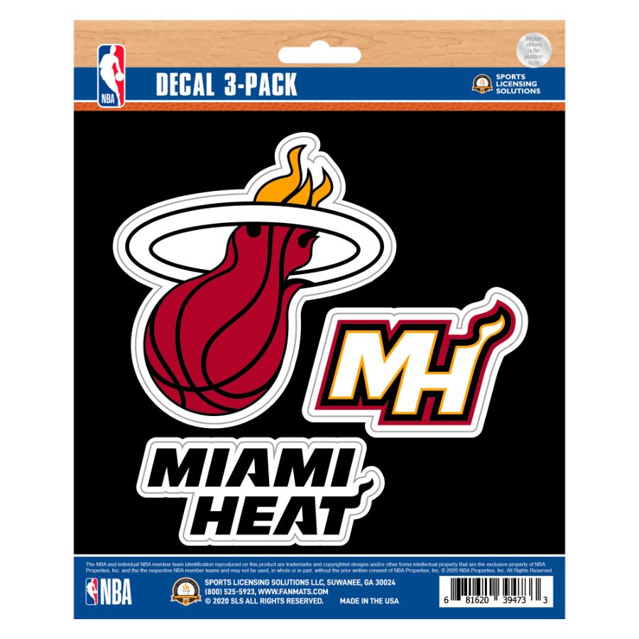 Miami Heat - Set Of 3 Sticker Sheet at Sticker Shoppe