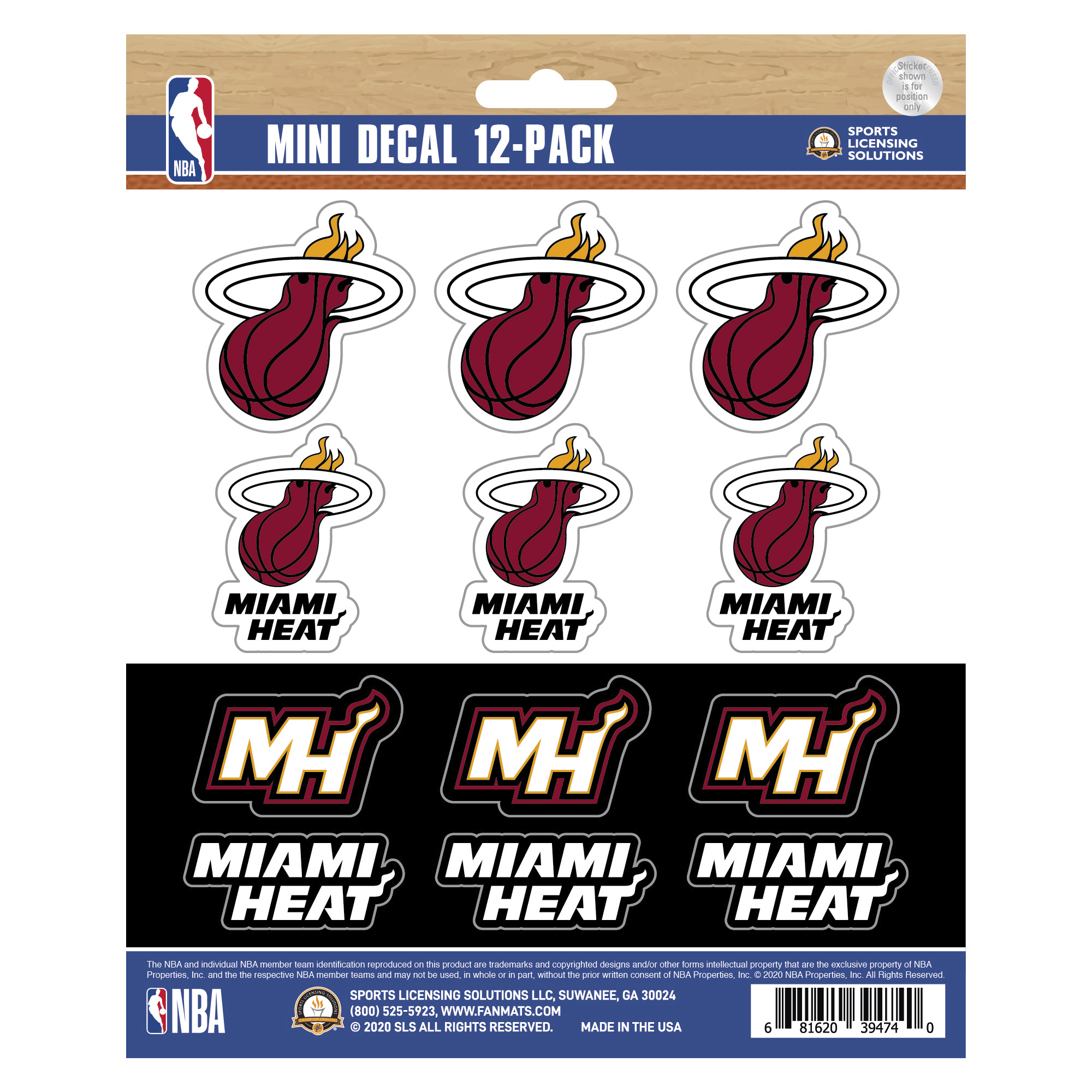 Miami Heat - Set Of 12 Sticker Sheet at Sticker Shoppe