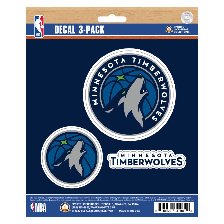 Minnesota Timberwolves - Set Of 3 Sticker Sheet at Sticker Shoppe
