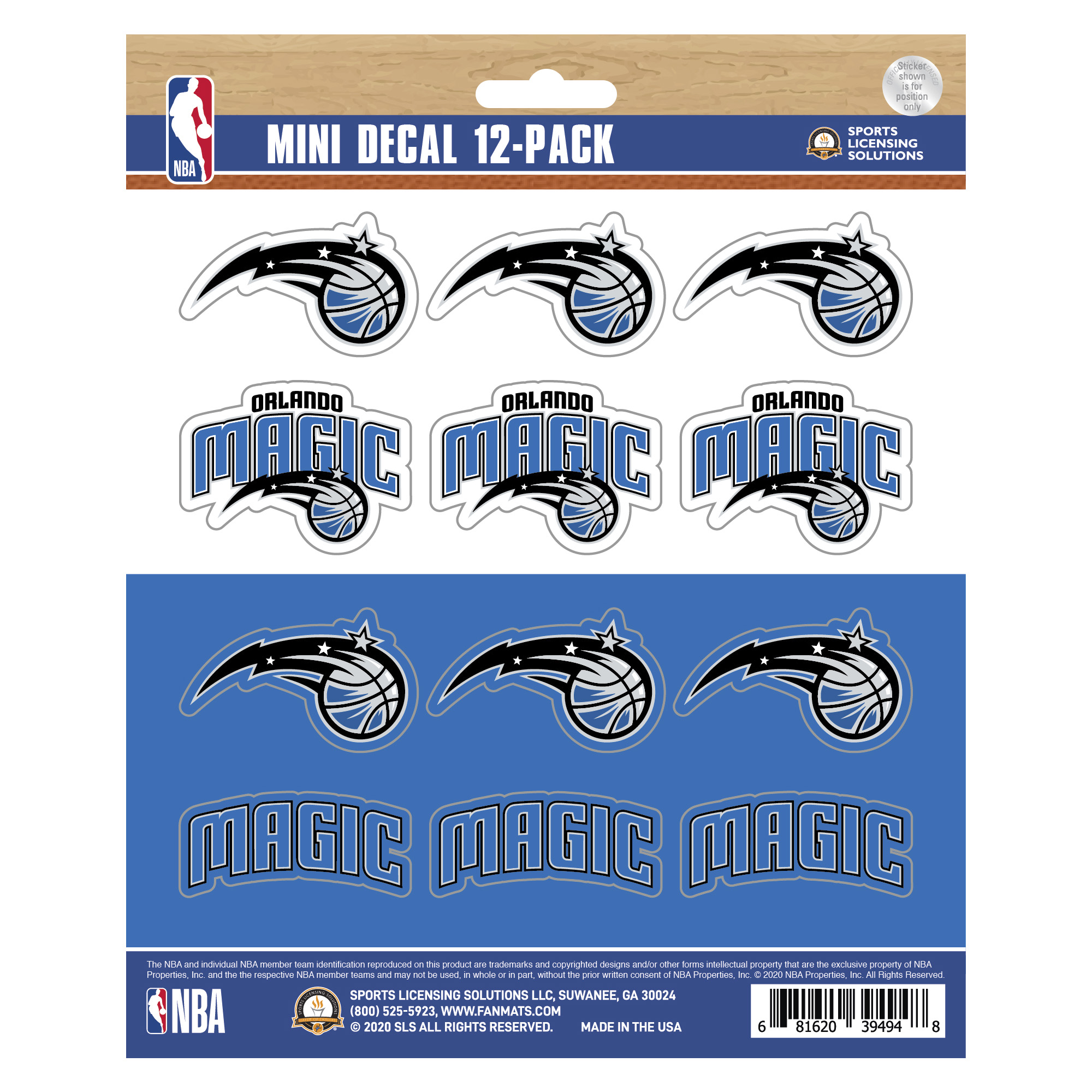 Orlando Magic - Set Of 12 Sticker Sheet at Sticker Shoppe