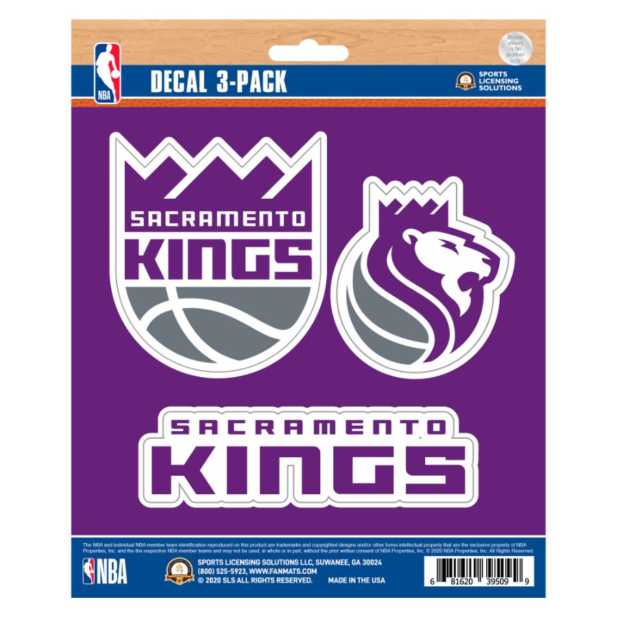 Sacramento Kings - Set Of 3 Sticker Sheet at Sticker Shoppe
