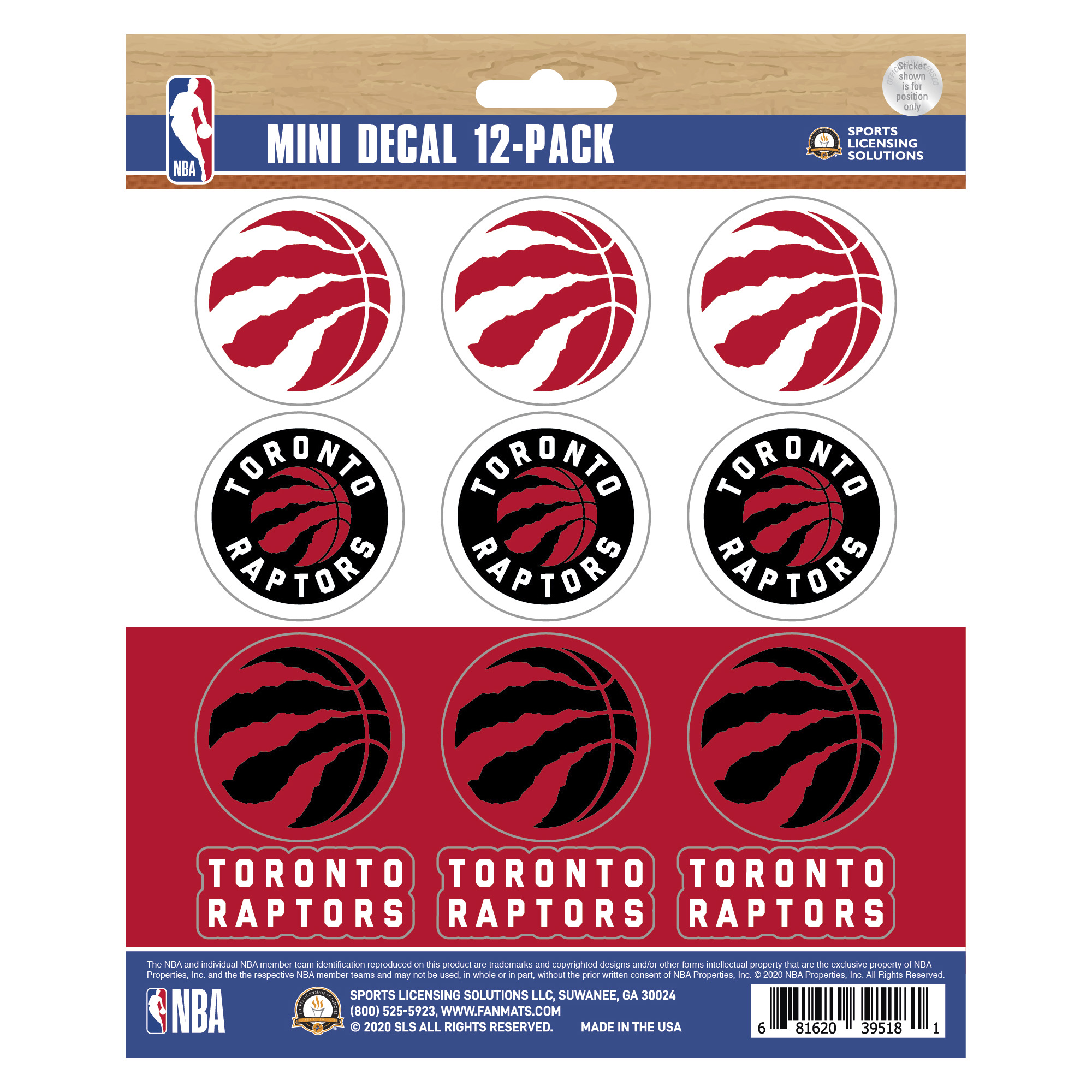 Toronto Raptors - Set Of 12 Sticker Sheet at Sticker Shoppe