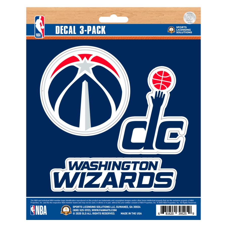 Washington Wizards - Set Of 3 Sticker Sheet at Sticker Shoppe