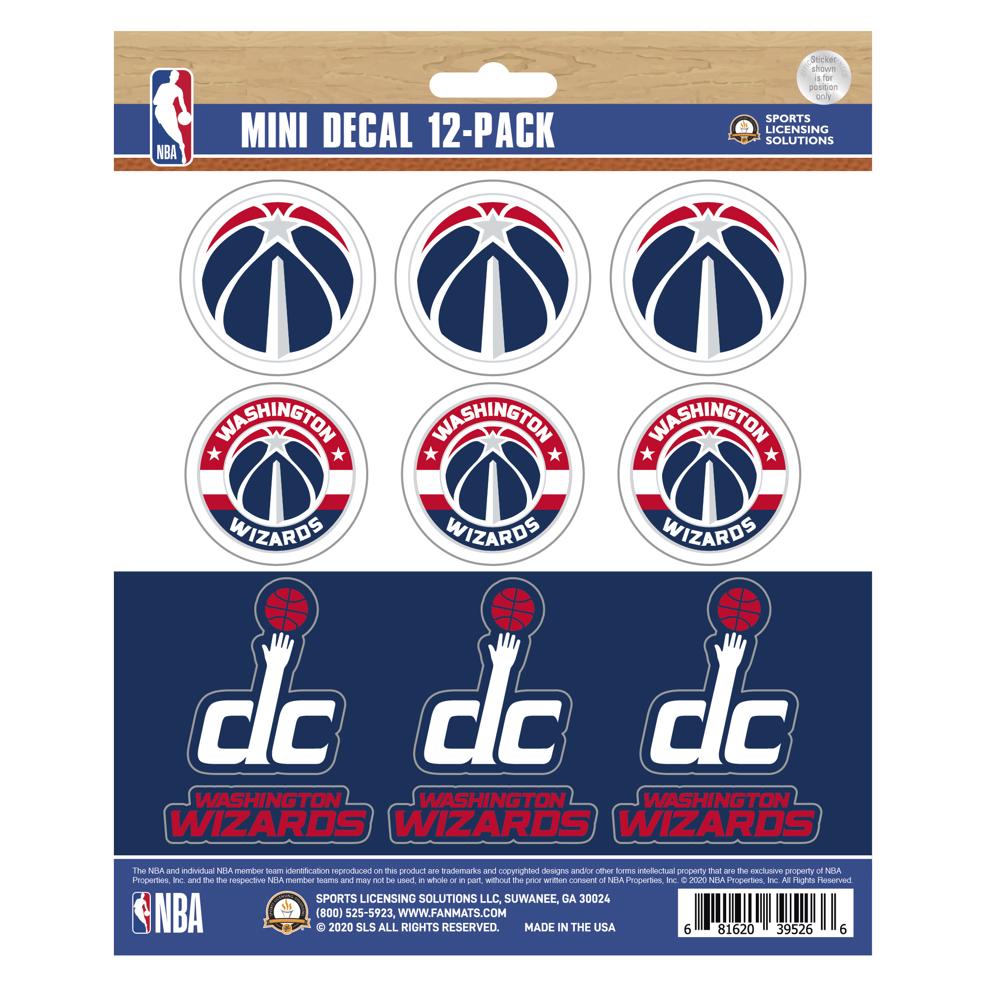 Washington Wizards - Set Of 12 Sticker Sheet at Sticker Shoppe