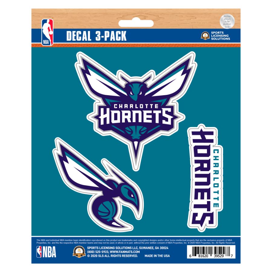 Charlotte Hornets - Set Of 3 Sticker Sheet at Sticker Shoppe