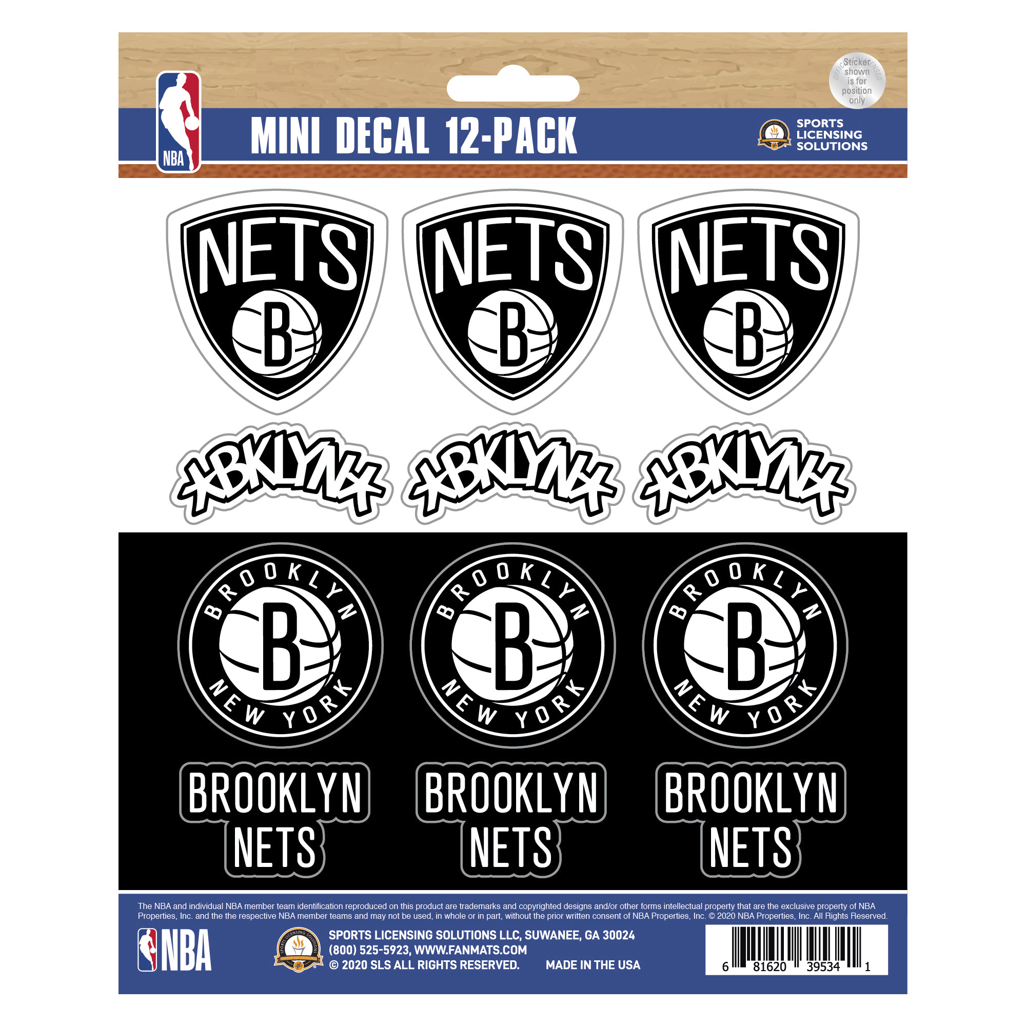 Brooklyn Nets - Set Of 12 Sticker Sheet at Sticker Shoppe