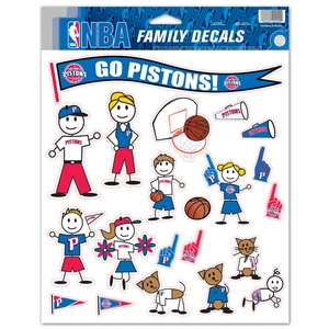 Detroit Pistons - 8.5x11 Family Sticker Sheet at Sticker Shoppe