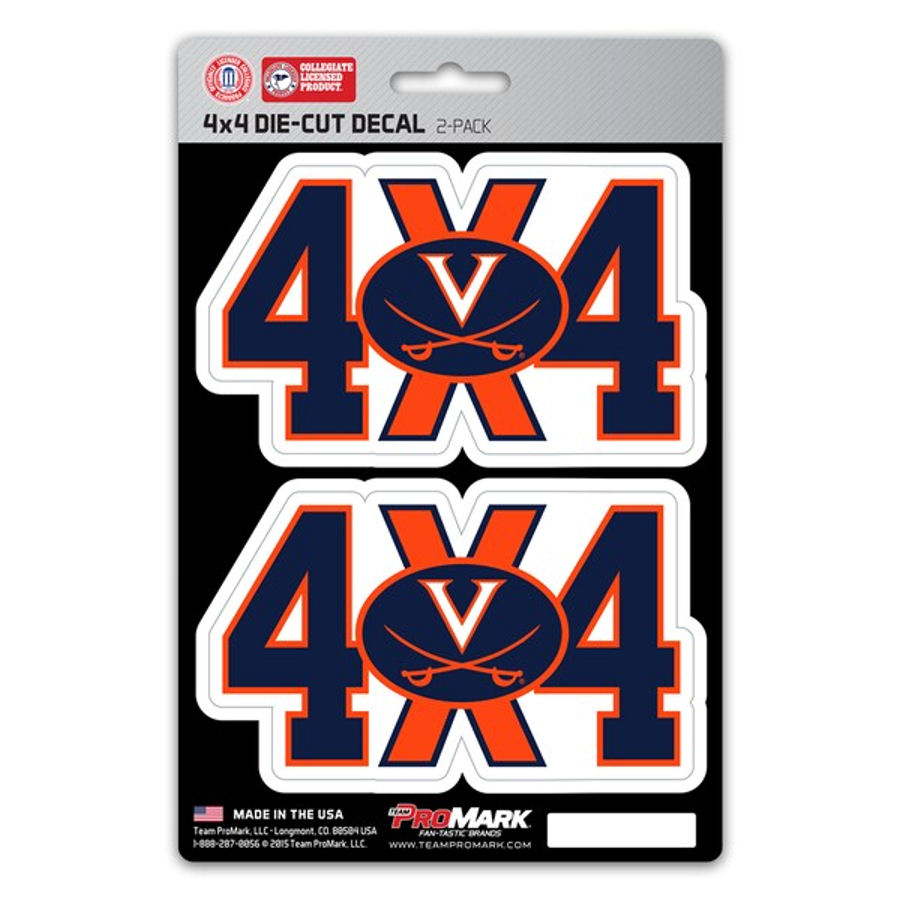 University Of Virginia Cavaliers 4x4 Off Road - Set of 2 Sticker Sheet ...