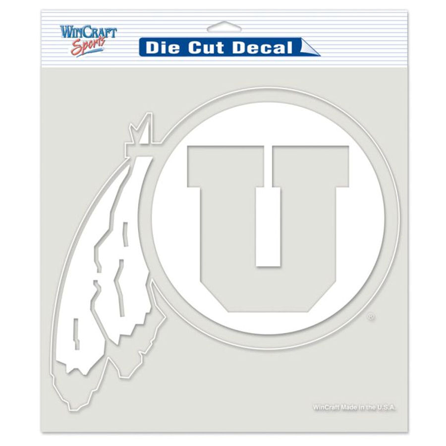 University Of Utah Utes - 8x8 White Die Cut Decal at Sticker Shoppe