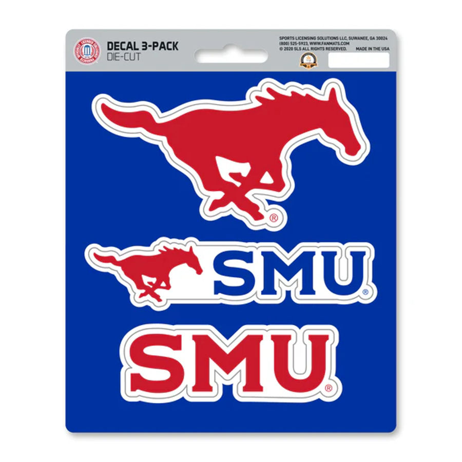 Southern Methodist University Mustangs - Set Of 3 Sticker Sheet at ...