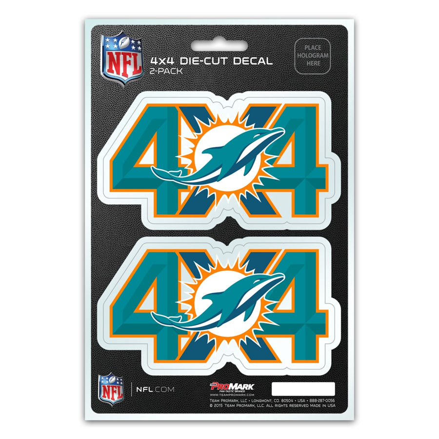 Miami Dolphins 4x4 Off Road - Set of 2 Sticker Sheet at Sticker Shoppe