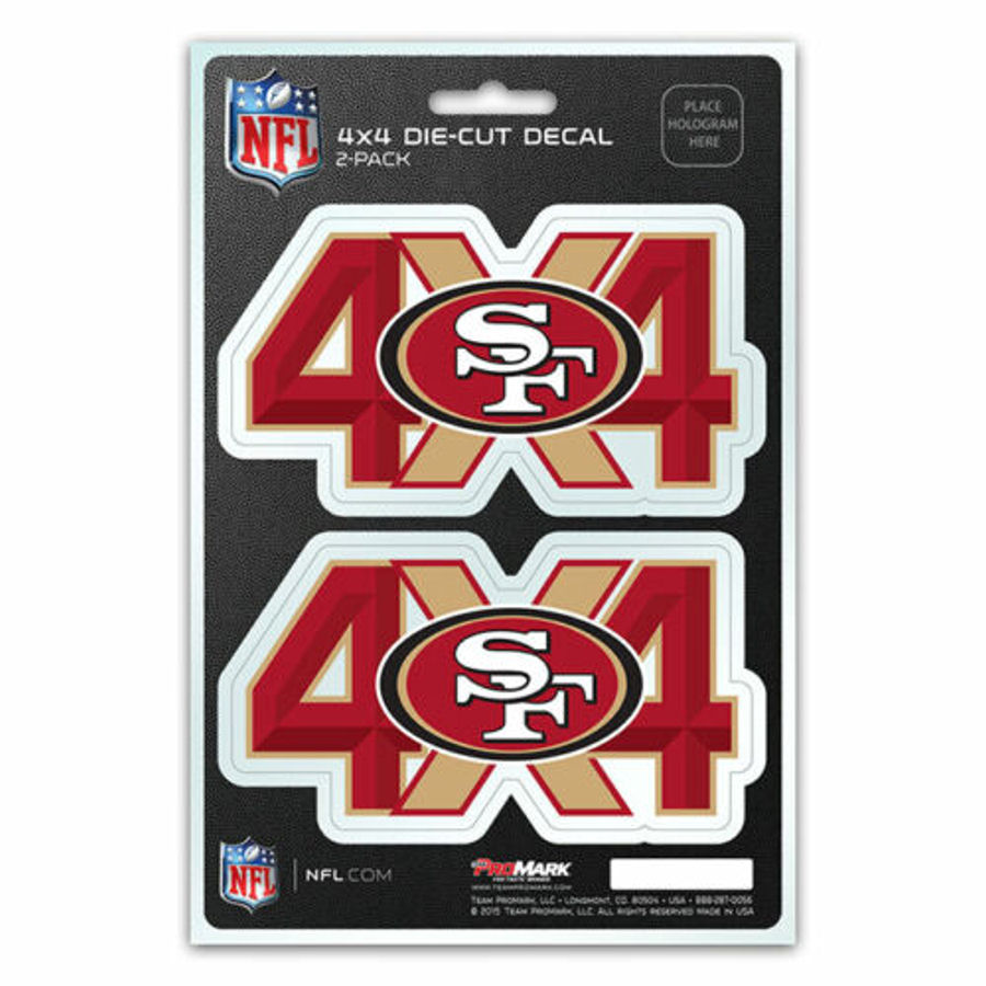 San Francisco 49ers 4x4 Off Road - Set of 2 Sticker Sheet at Sticker Shoppe