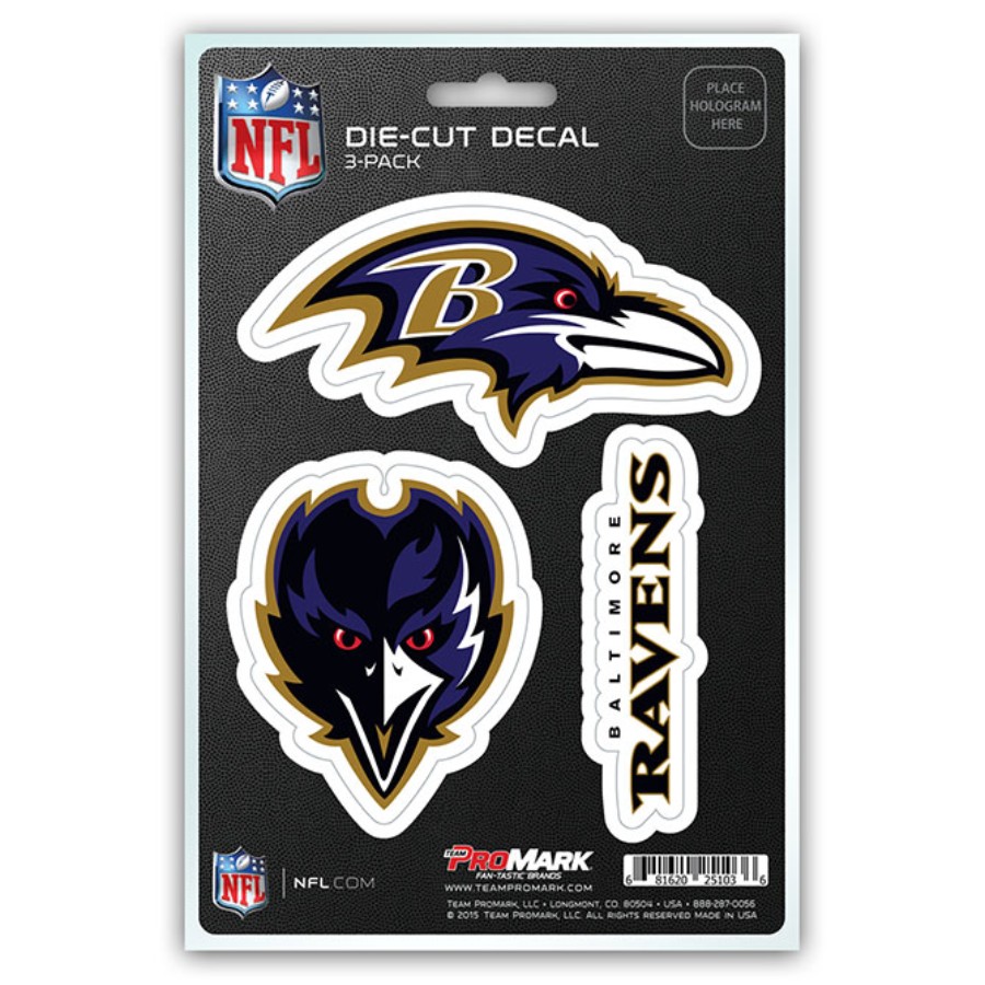 Baltimore Ravens Team Logo - Set Of 3 Sticker Sheet at Sticker Shoppe