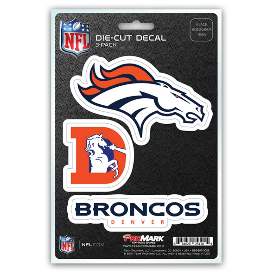 Denver Broncos Team Logo - Set Of 3 Sticker Sheet at Sticker Shoppe