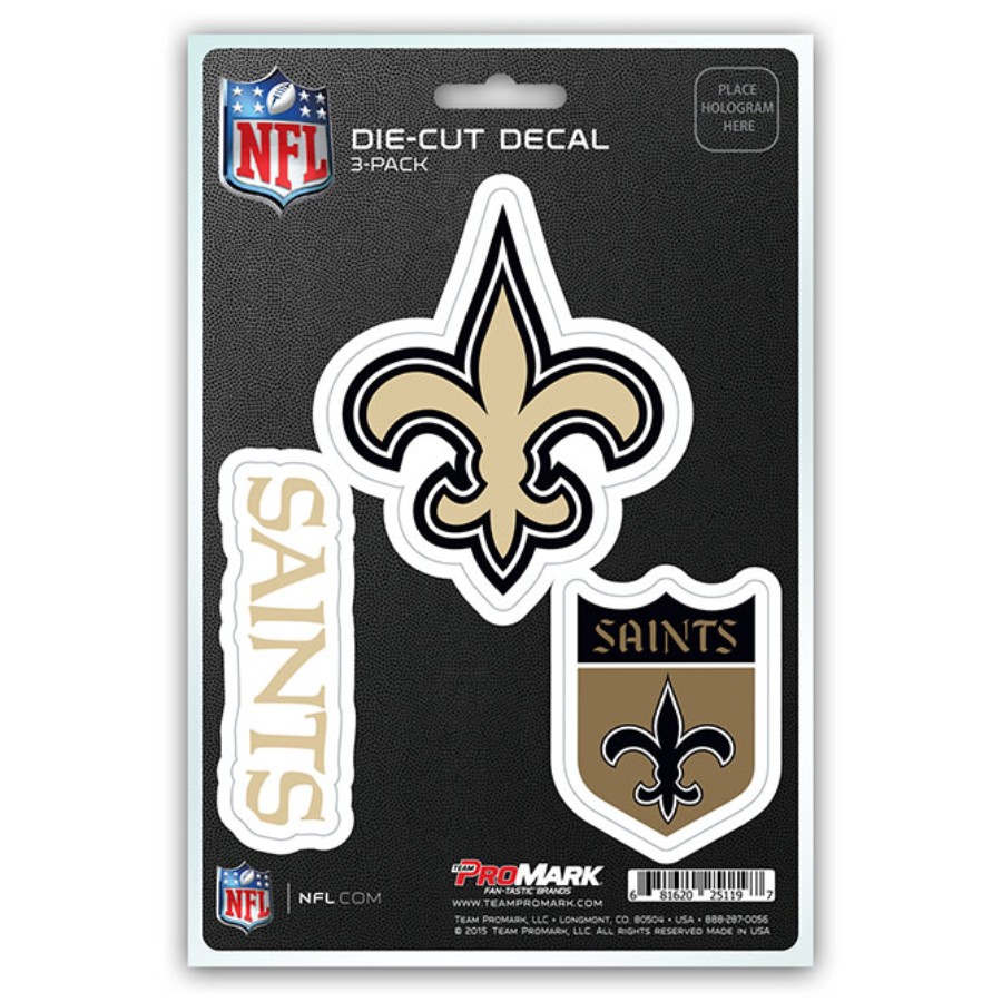New Orleans Saints Team Logo - Set Of 3 Sticker Sheet at Sticker Shoppe