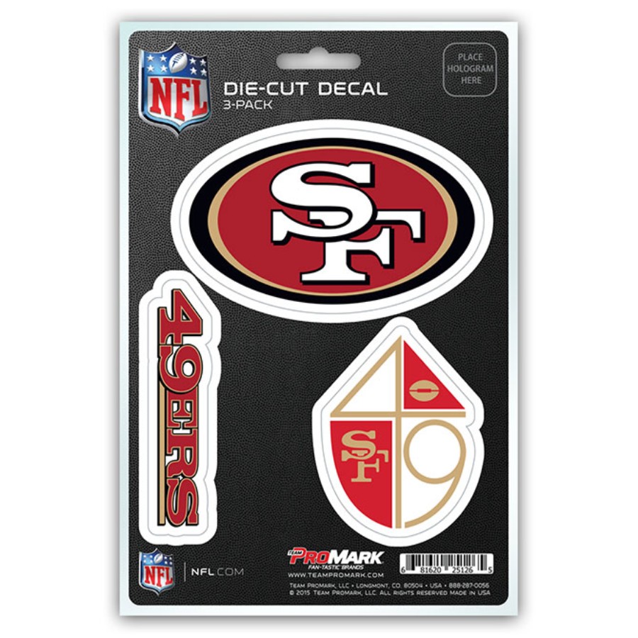 San Francisco 49ers Team Logo - Set Of 3 Sticker Sheet at Sticker Shoppe