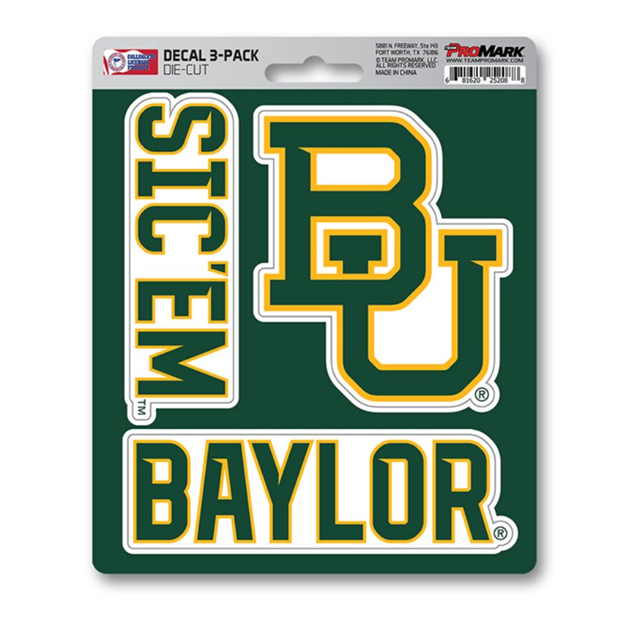 Baylor University Bears Team Logo - Set Of 3 Sticker Sheet at Sticker ...