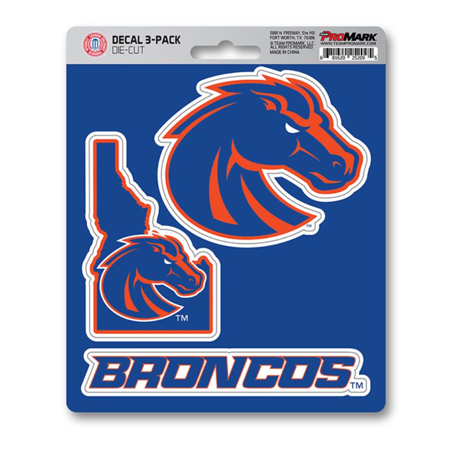 Boise State University Broncos Team Logo - Set Of 3 Sticker Sheet at ...