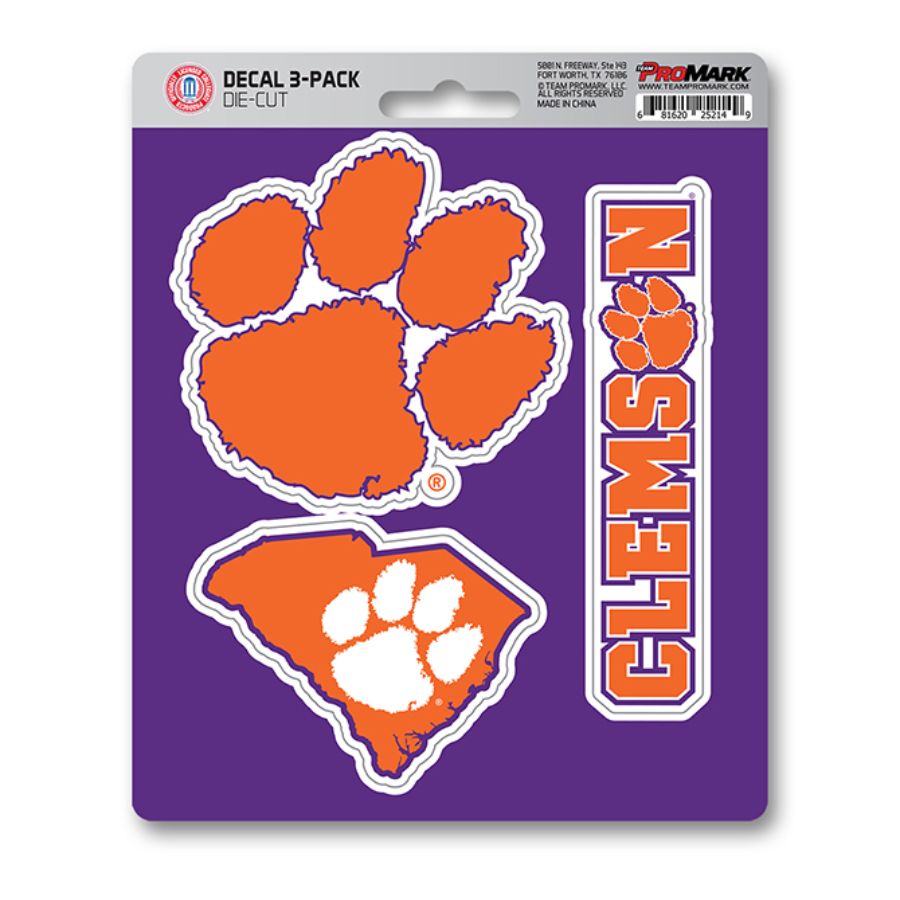 Clemson University Tigers Team Logo - Set Of 3 Sticker Sheet at Sticker ...