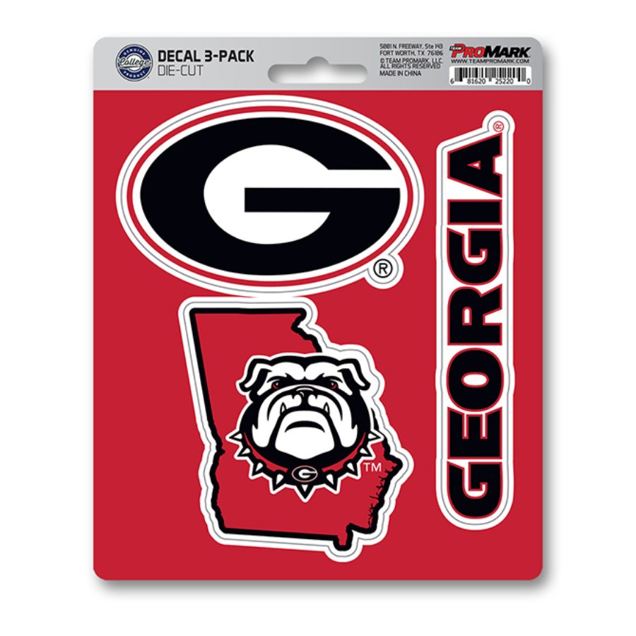 University Of Georgia Bulldogs Team Logo - Set Of 3 Sticker Sheet at ...