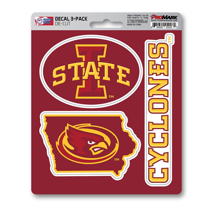 Iowa State University Cyclones Team Logo - Set Of 3 Sticker Sheet at ...