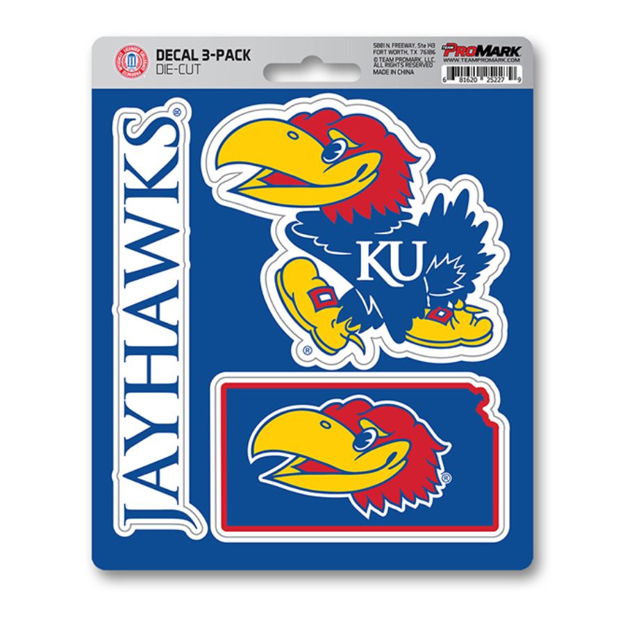 University Of Kansas Jayhawks Team Logo - Set Of 3 Sticker Sheet at ...