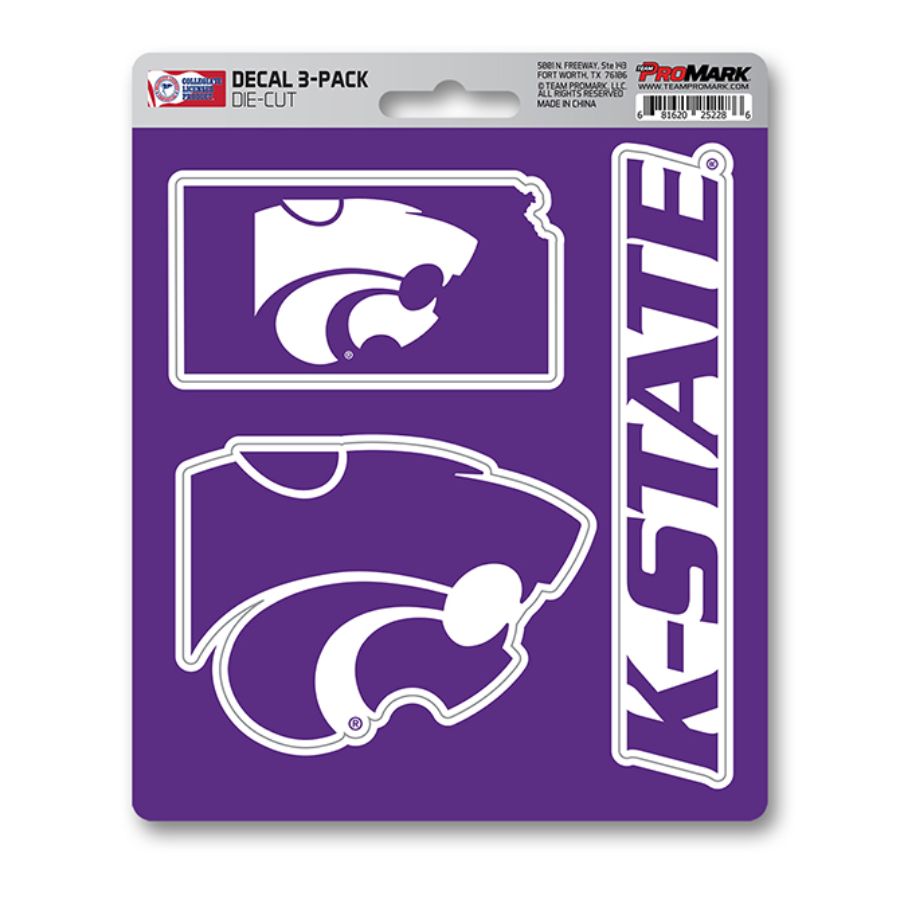 Kansas State University Wildcats Team Logo - Set Of 3 Sticker Sheet at ...