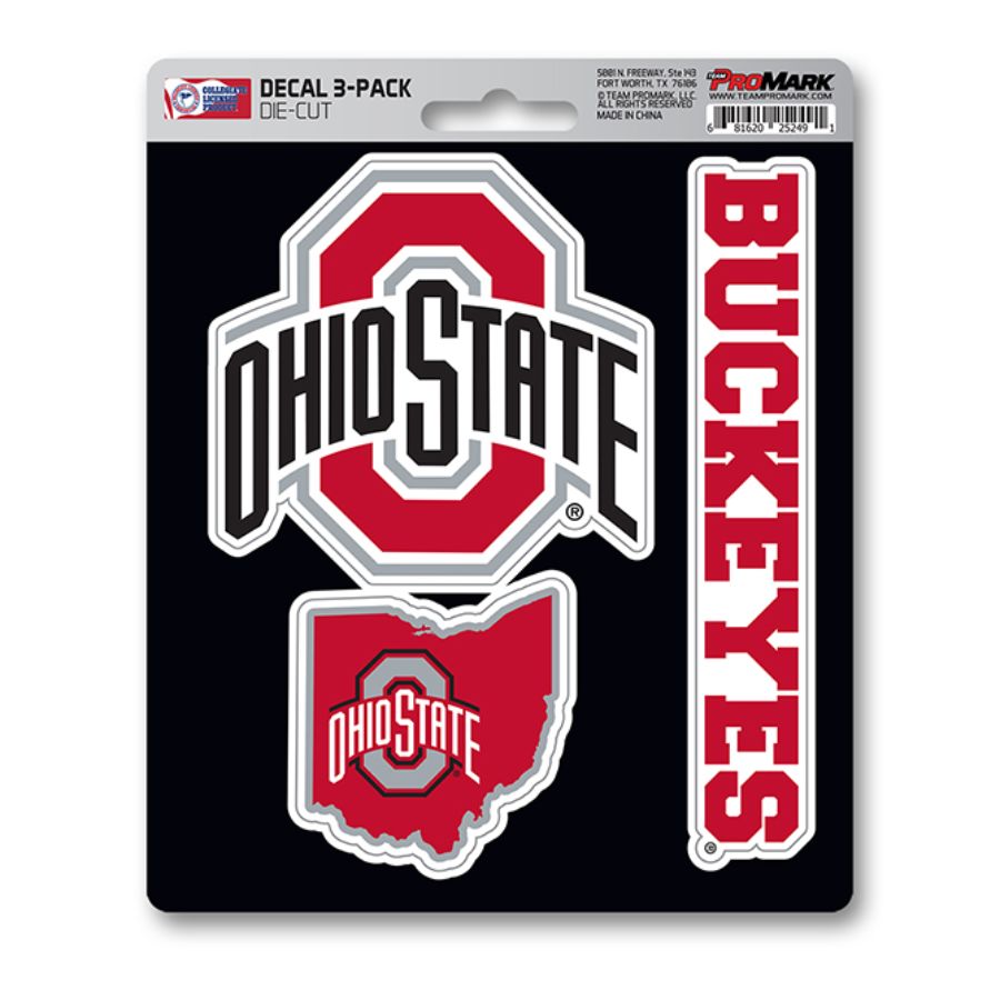 Ohio State University Buckeyes Team Logo - Set Of 3 Sticker Sheet at ...