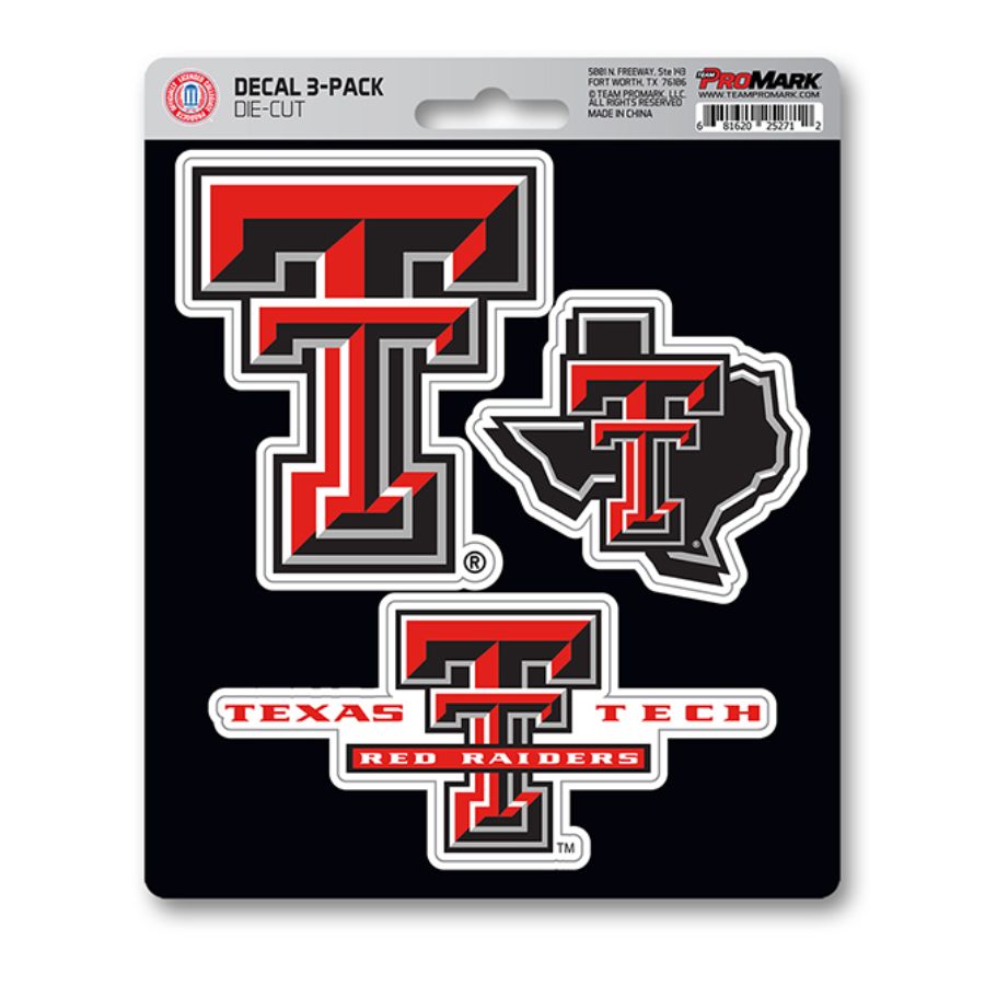 Texas Tech University Red Raiders Team Logo - Set Of 3 Sticker Sheet at ...