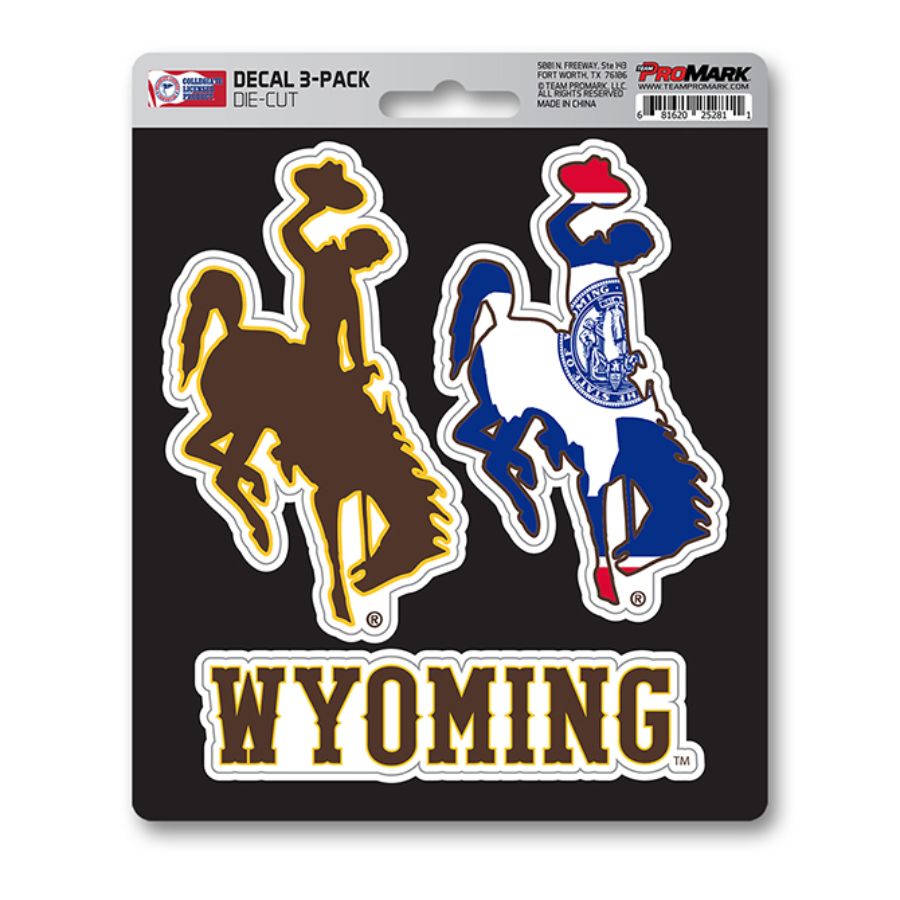University Of Wyoming Cowboys Team Logo - Set Of 3 Sticker Sheet at ...