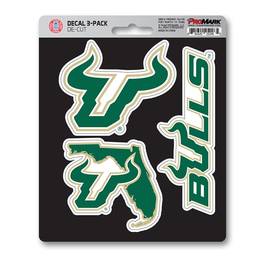 University Of South Florida Bulls Team Logo - Set Of 3 Sticker Sheet at ...