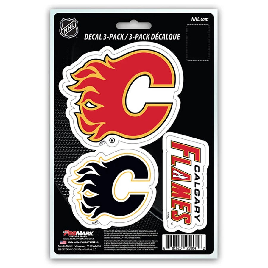 Calgary Flames Team Logo - Set Of 3 Sticker Sheet at Sticker Shoppe