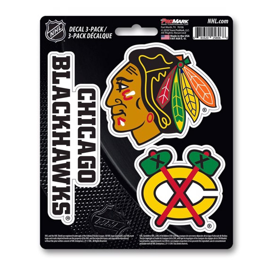 Chicago Blackhawks Team Logo - Set Of 3 Sticker Sheet at Sticker Shoppe